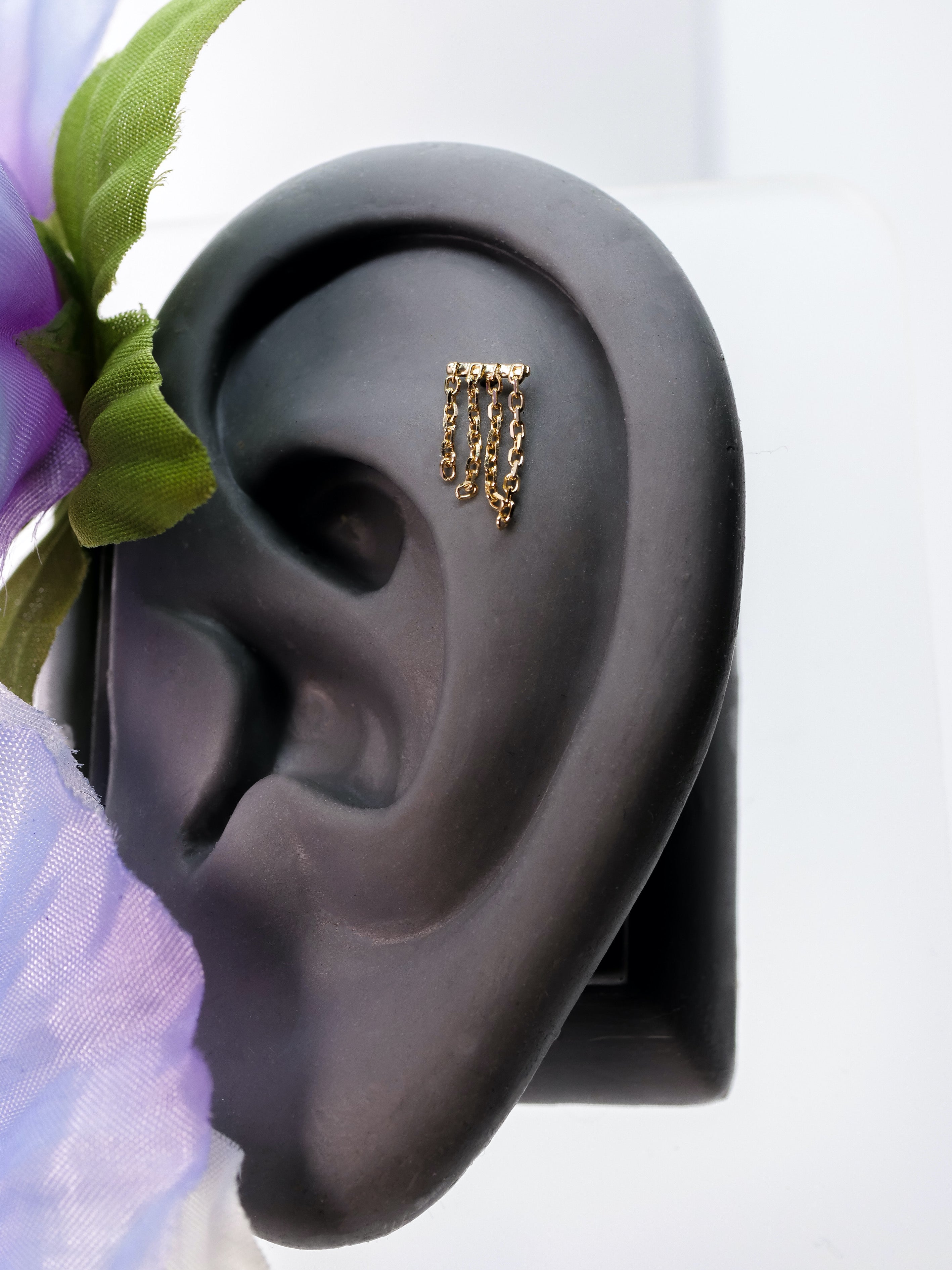 Imogen - Hanging Chain Gold Threadless End by Junipurr Body Jewelry ...